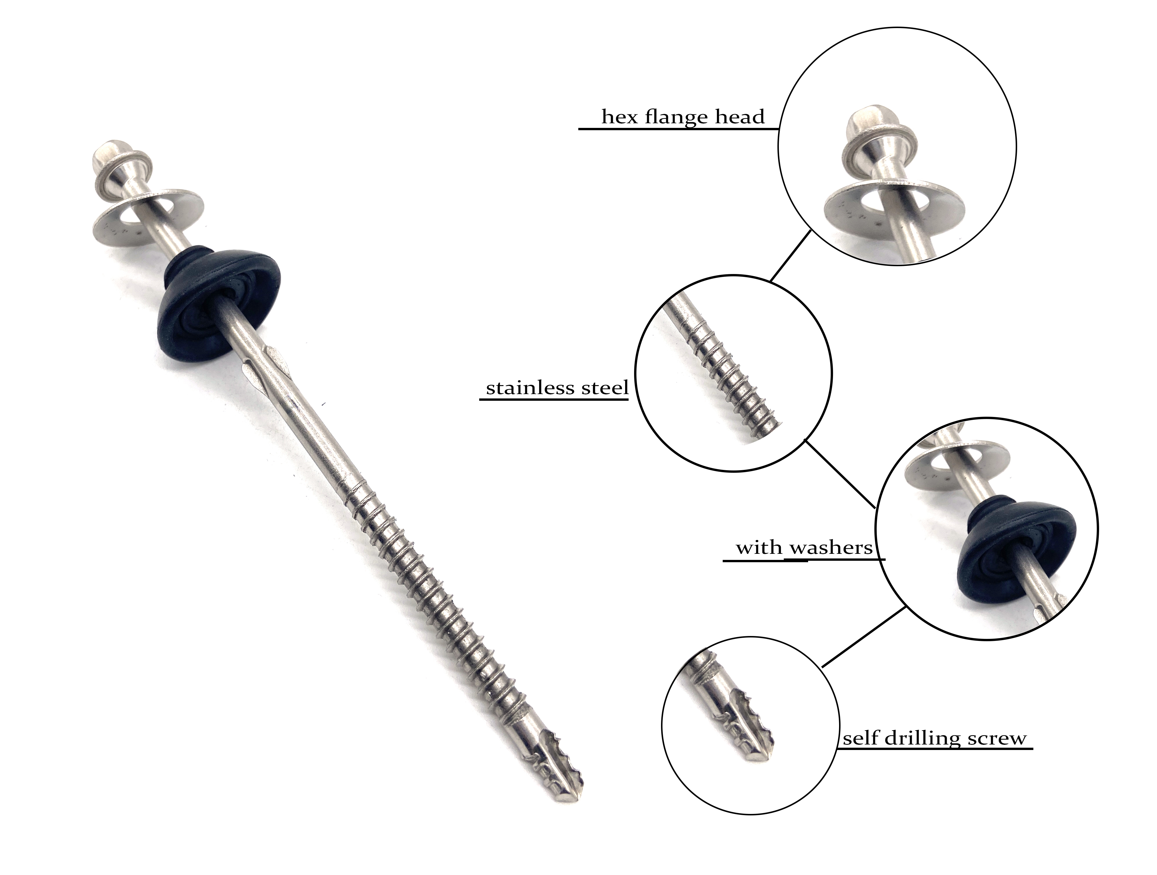 Custom SS304 SS316 Self Drilling Screw Roofing Bi-Metal Screw with ...